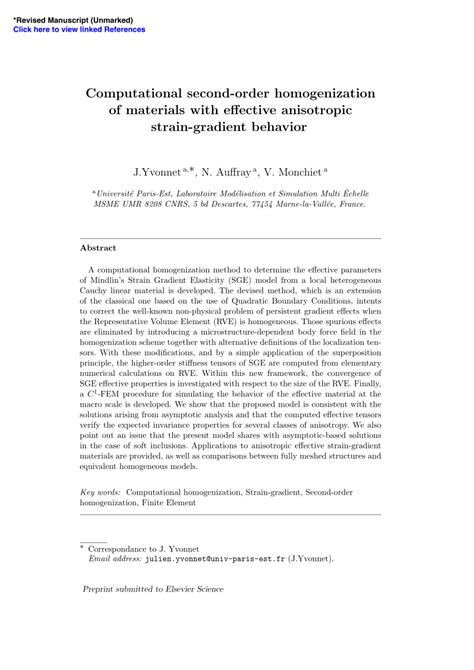 pdf computational second order homogenization of materials with effective anisotropic strain