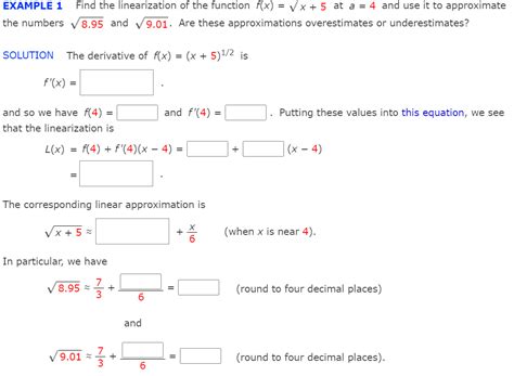 solved example 1 find the linearization of the function f x