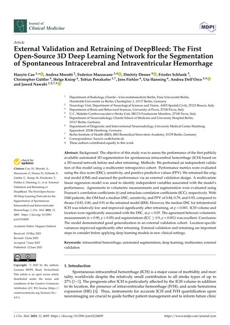 pdf external validation and retraining of deepbleed the first open source 3d deep learning