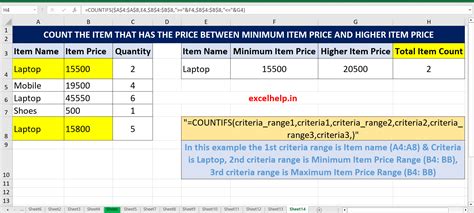 count cells between two numbers excel help