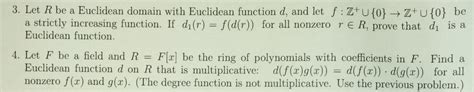 solved let r ﻿be a euclidean domain with euclidean function