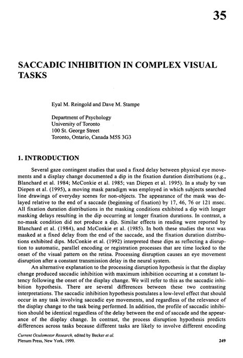 pdf saccadic inhibition in complex visual tasks