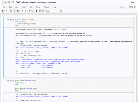 Running SAS Using Jupyter Notebook BIOS At RSPH