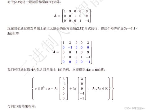 学习笔记 minus 1技巧求解齐次线性方程组 the minus 1 trick csdn博客