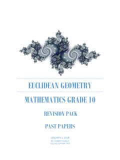 EUCLIDEAN GEOMETRY MATHEMATICS GRADE 10 Euclidean Geometry