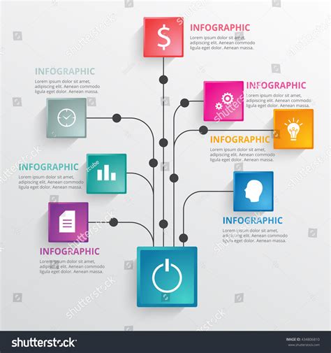 Stylish Tree Timeline Process History Mindmap Vector De Stock Libre