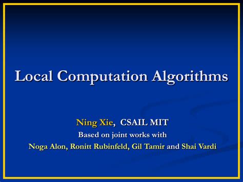 local computation algorithms
