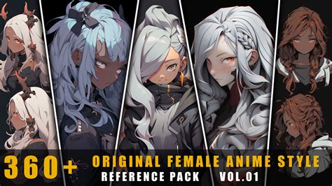 Artstation 360 Original Female Anime Style References Pack Vol01 Artworks