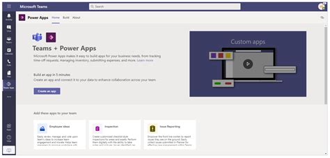 create apps in microsoft teams by using power apps po