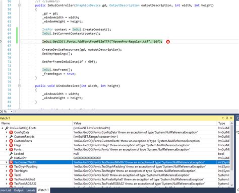 Null Reference Error When Trying To Debug Issue 79 ImGuiNET ImGui