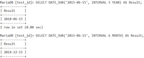 mysql date add and date sub mysqlcode