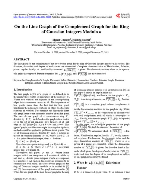 on the line graph of the complement graph for the ring of gaussian