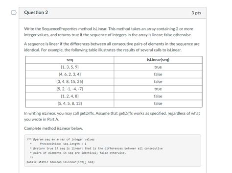 solved a finite sequence of integers is linear if the