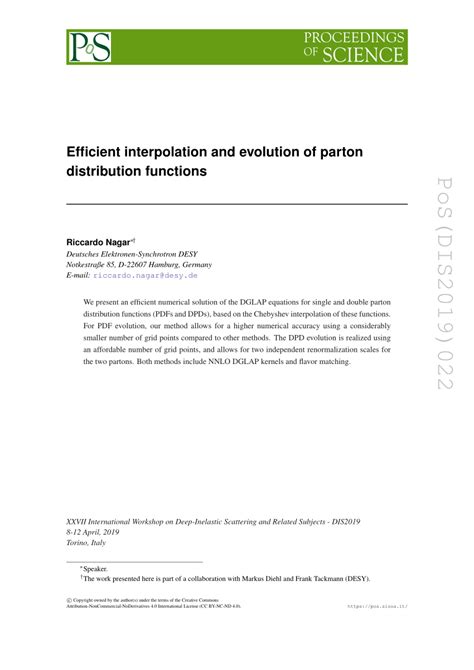 pdf efficient interpolation and evolution of parton distribution functions
