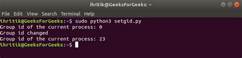 Python Os Getgid And Os Setgid Method GeeksforGeeks