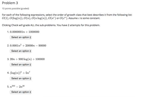 solved problem 3 10 points possible graded for each of the