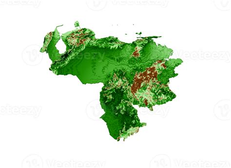 Venezuela Topographic Map 3d Realistic Map Color 3d Illustration 43192836 Png