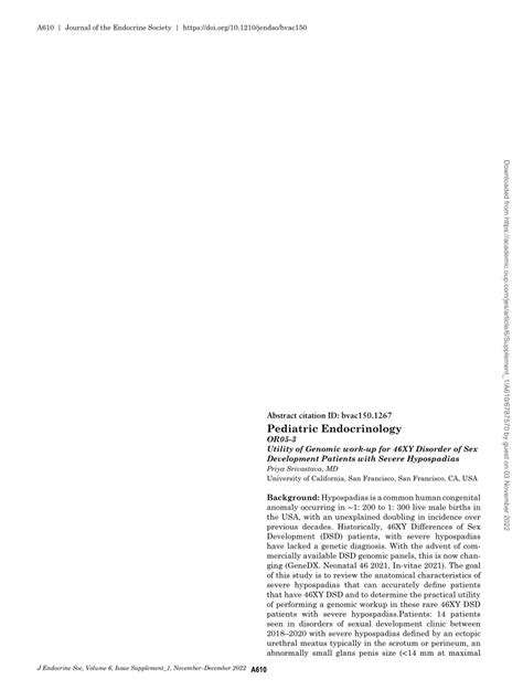 pdf or05 3 utility of genomic work up for 46xy disorder of sex development patients with
