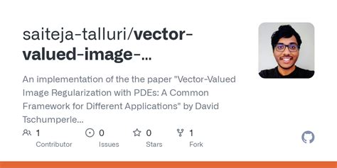 github saiteja talluri vector valued image regularization an implementation of the the paper