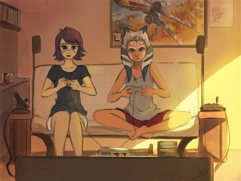 Ahsoka And Barriss Gaming Time Star Wars Ahsoka Star Wars Comics