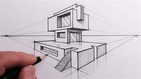 How To Draw A Building In 2 Point Perspective Step By Steps YouTube