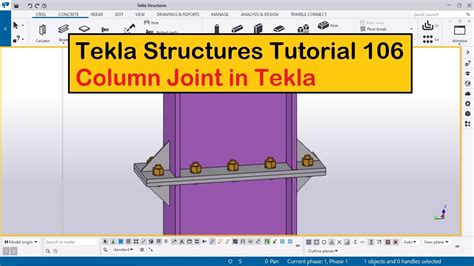 tekla structures tutorial 106 column joint connection in tekla youtube