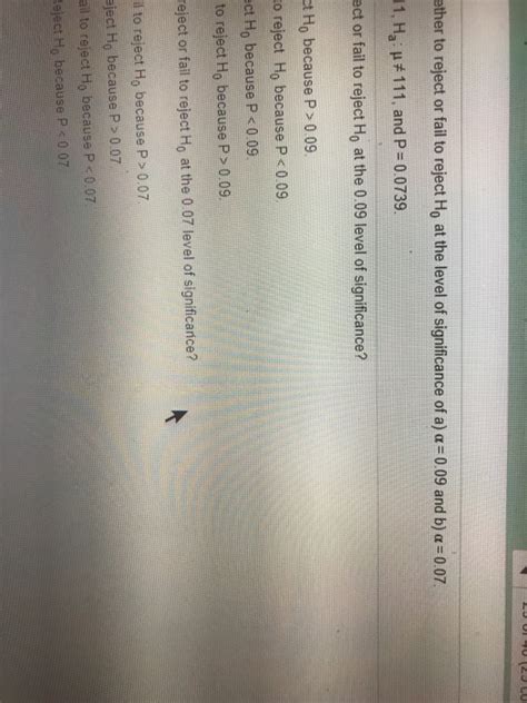 solved this question 1 pt determine whether to reject or