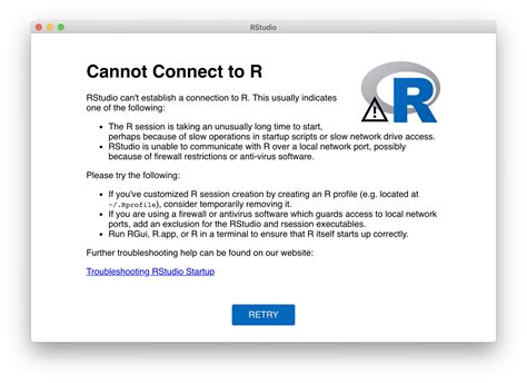 RStudio Cannot Connect To R Error When Opening Rproj From Network
