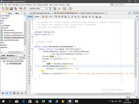 JAVA Contoh Input BufferedReader Input JOption Pane