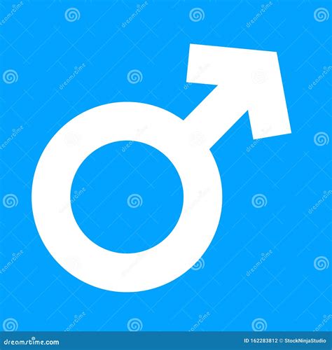 Male Symbol In Blue Color Background Male Sexual Orientation Icon Stock Vector Illustration