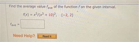 solved find the average value fave of the function f on the