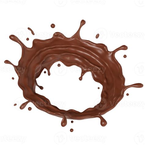 Chocolate Isolated Splashes Waves Circle 3d Render Illustration 19817520 Png