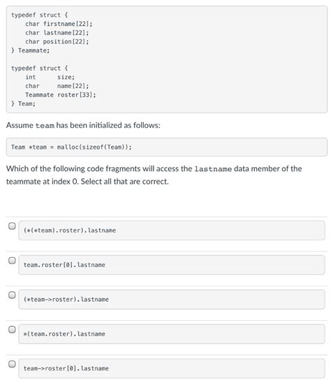 solved typedef struct { char firstname [22] char lastname