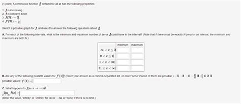 solved a continuous function f defined for all x has the
