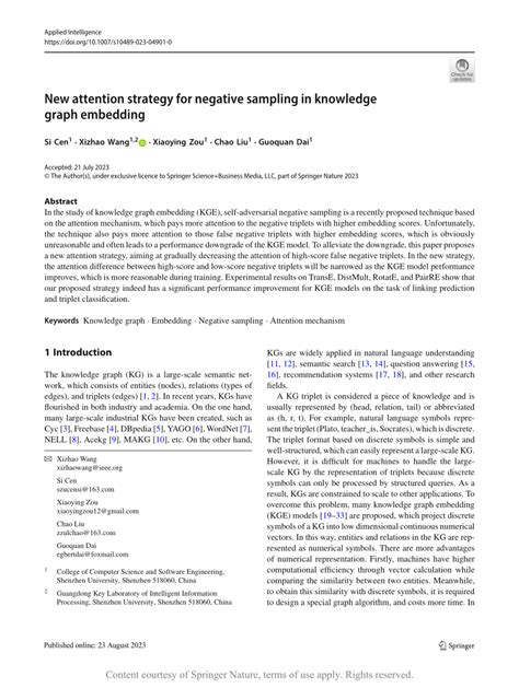 new attention strategy for negative sampling in knowledge graph embedding
