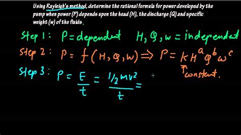 rayleigh s method of dimensional analysis youtube