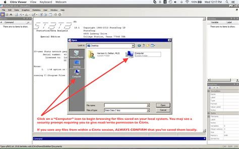 Stata SE Using Research Tools Via Citrix Library Guides At UC Berkeley