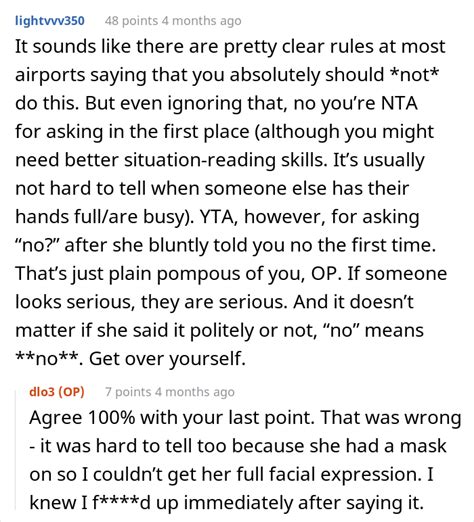 Man Is Puzzled That A Woman Turned Down His Request To Watch His Belongings At The Airport While