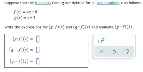 suppose that the functions f and g are defined for all real numbers x as follows zuoti pro