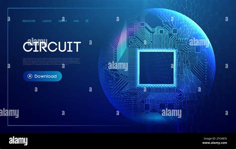 Isometric Microchip Artificial Intelligence Big Data Semiconductor