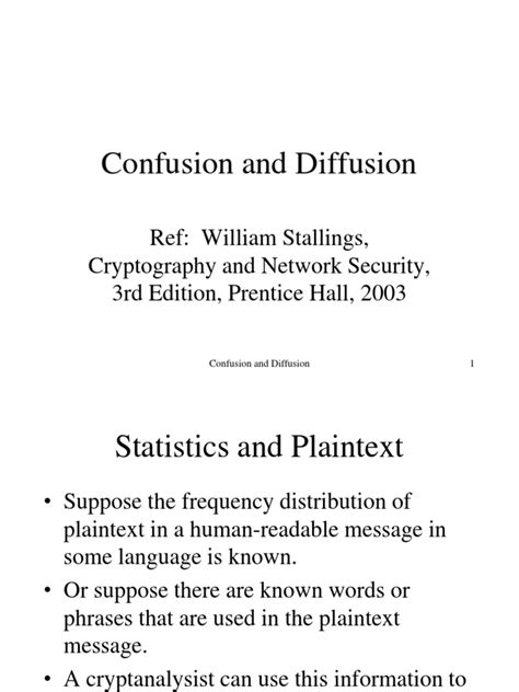 the importance of confusion and diffusion in cryptography how statistical analysis and complex