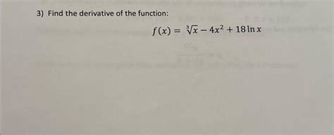 solved 3 find the derivative of the function