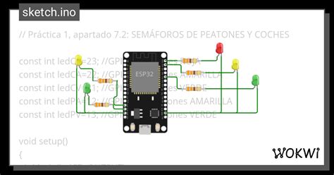 práctica básica 2 wokwi esp32 stm32 arduino simulator