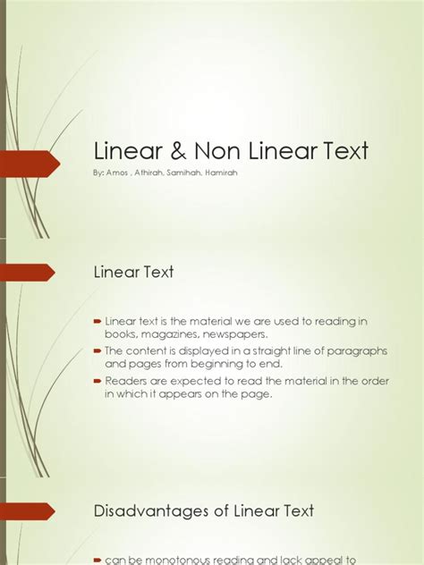 linear and non linear text