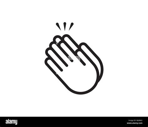 Clapping Hands Emoji Glyph Silhouette Applause Negative Vector Isolated