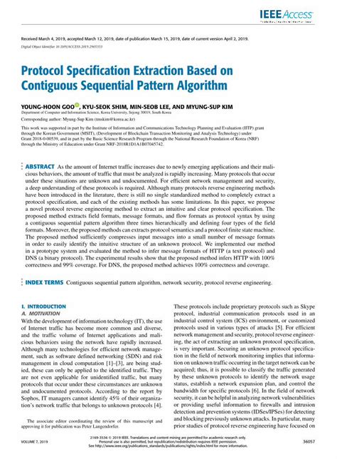 pdf protocol specification extraction based on contiguous sequential … · 2019 04 25 · y h
