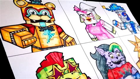 Dibujando Five Night At Freddys Security Breach Estilo Minecraft Drawing Fnaf Security Breach