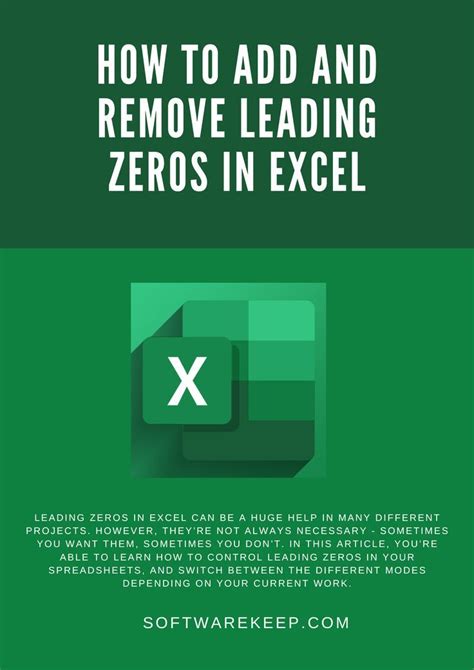 How To Add And Remove Leading Zeros In Excel Artofit