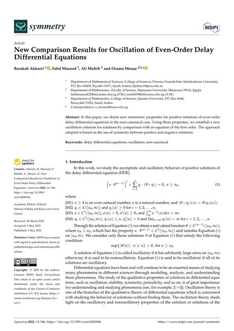 pdf new comparison results for oscillation of even order delay differential equations