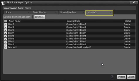 Import Into Level FBX Scene Import Unreal Engine Documentation